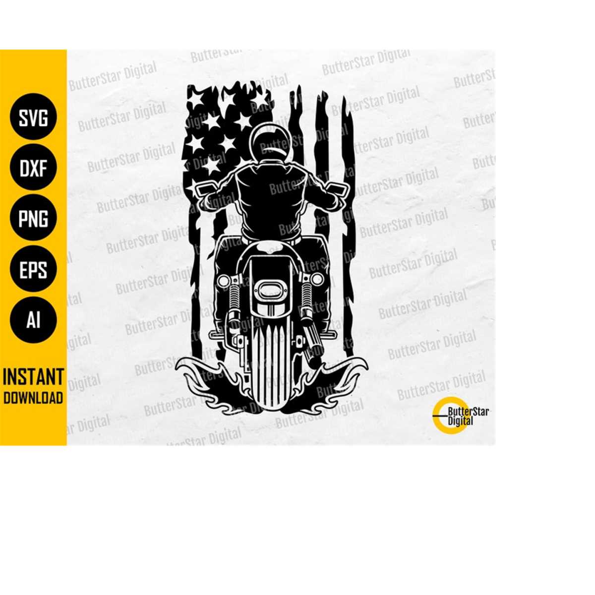 USA Biker SVG | American Rider SVG | Motorcycle T-Shirt Deca | Inspire ...