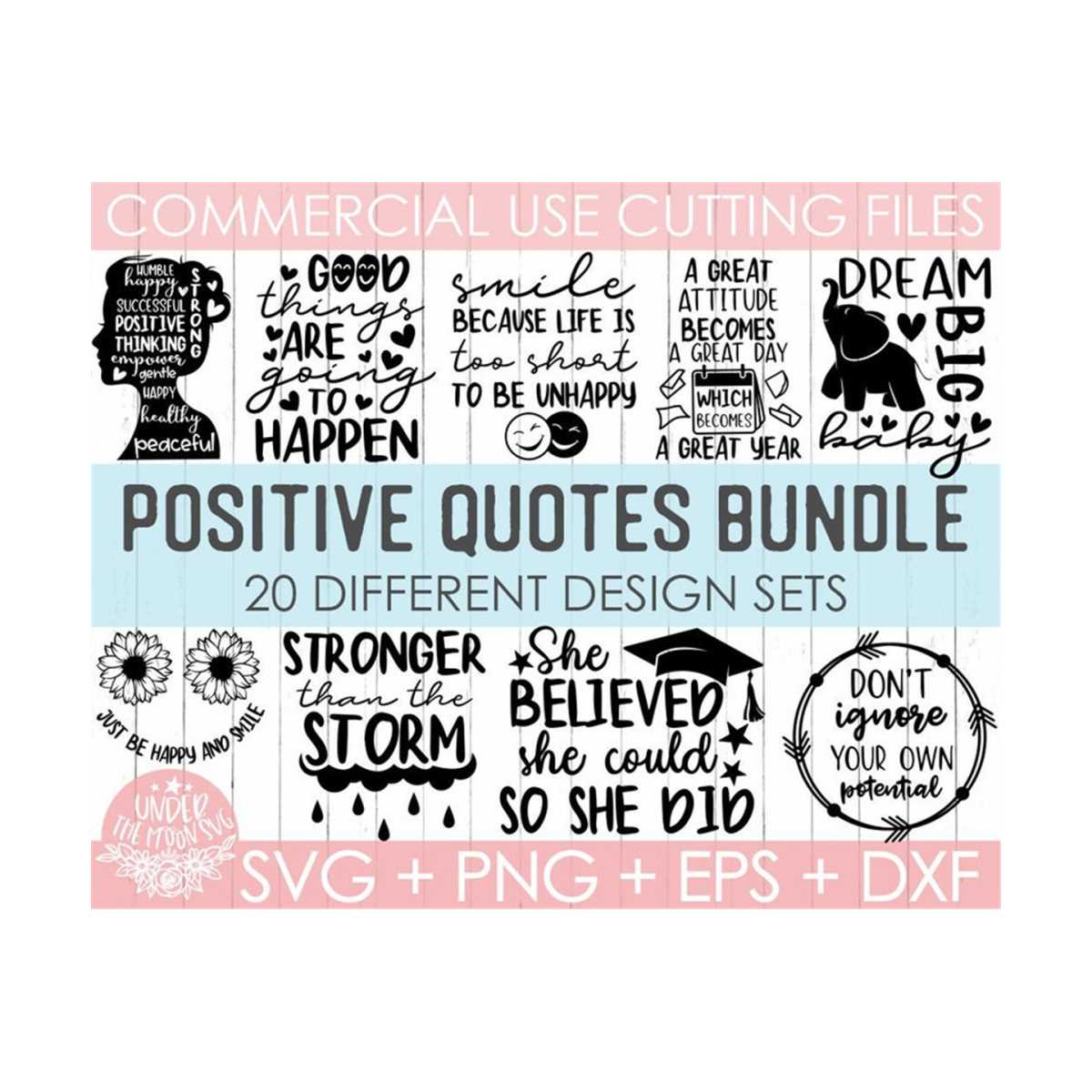 20 Positive Quotes Svg Bundle,Motivational Quotes Svg,Inspir | Inspire ...