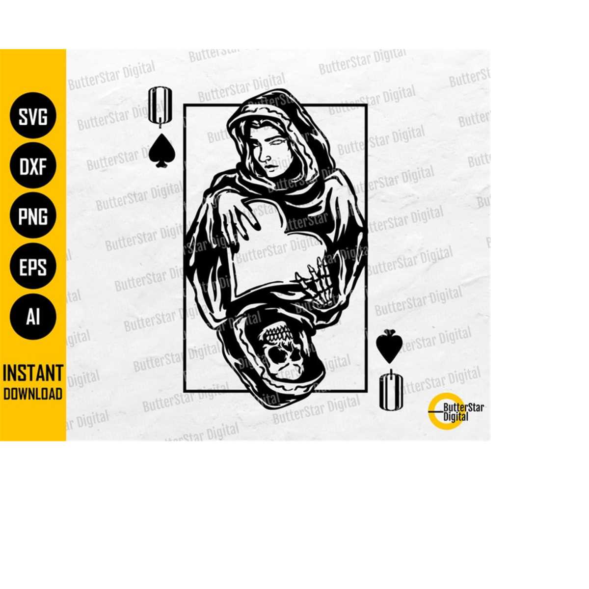 Gothic Queen Of Spades SVG | Playing Cards Decal T-Shirt Tat | Inspire ...