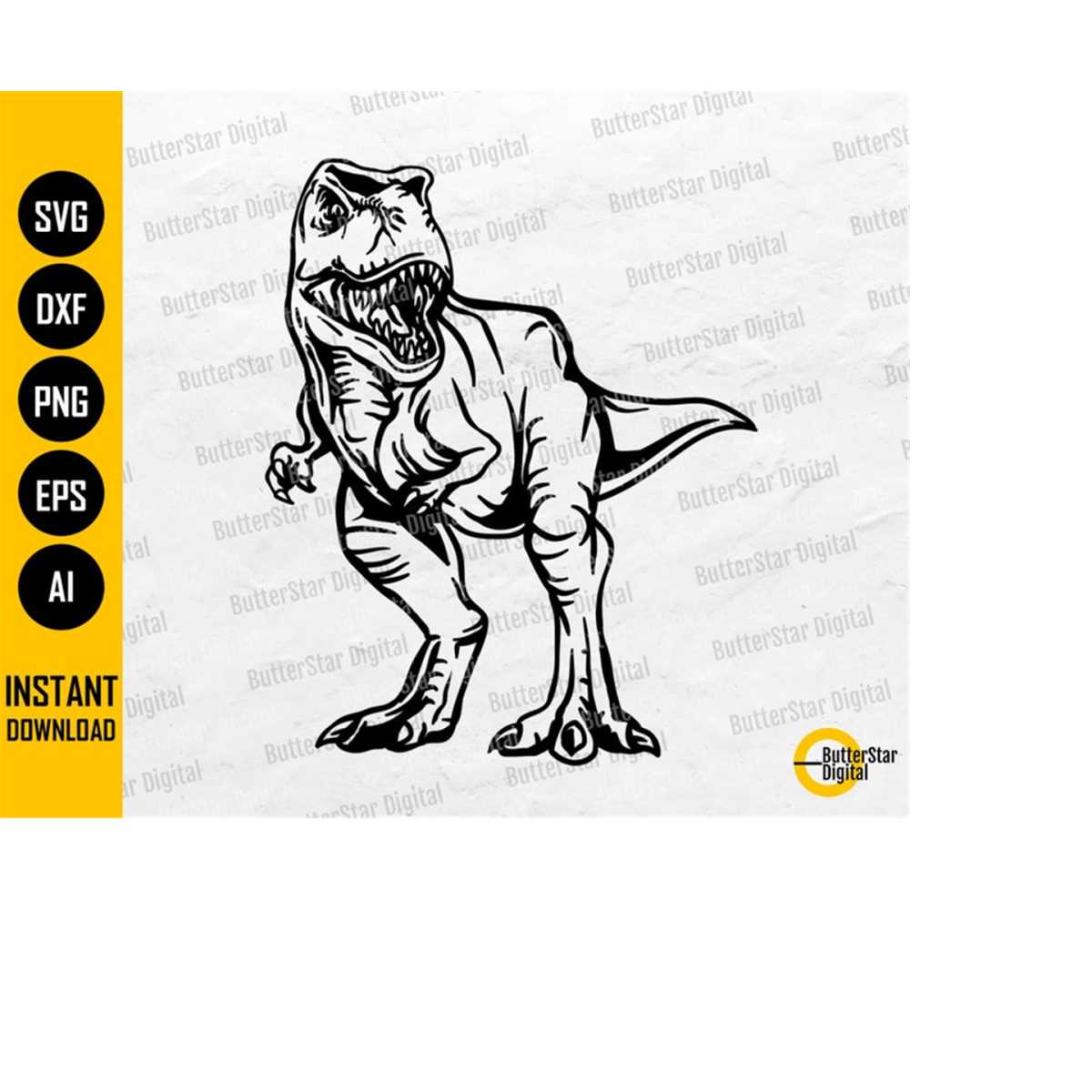 Tyrannosaurus Rex Dinosaur SVG | T-Rex Dino Vinyl Stencil Gr | Inspire ...