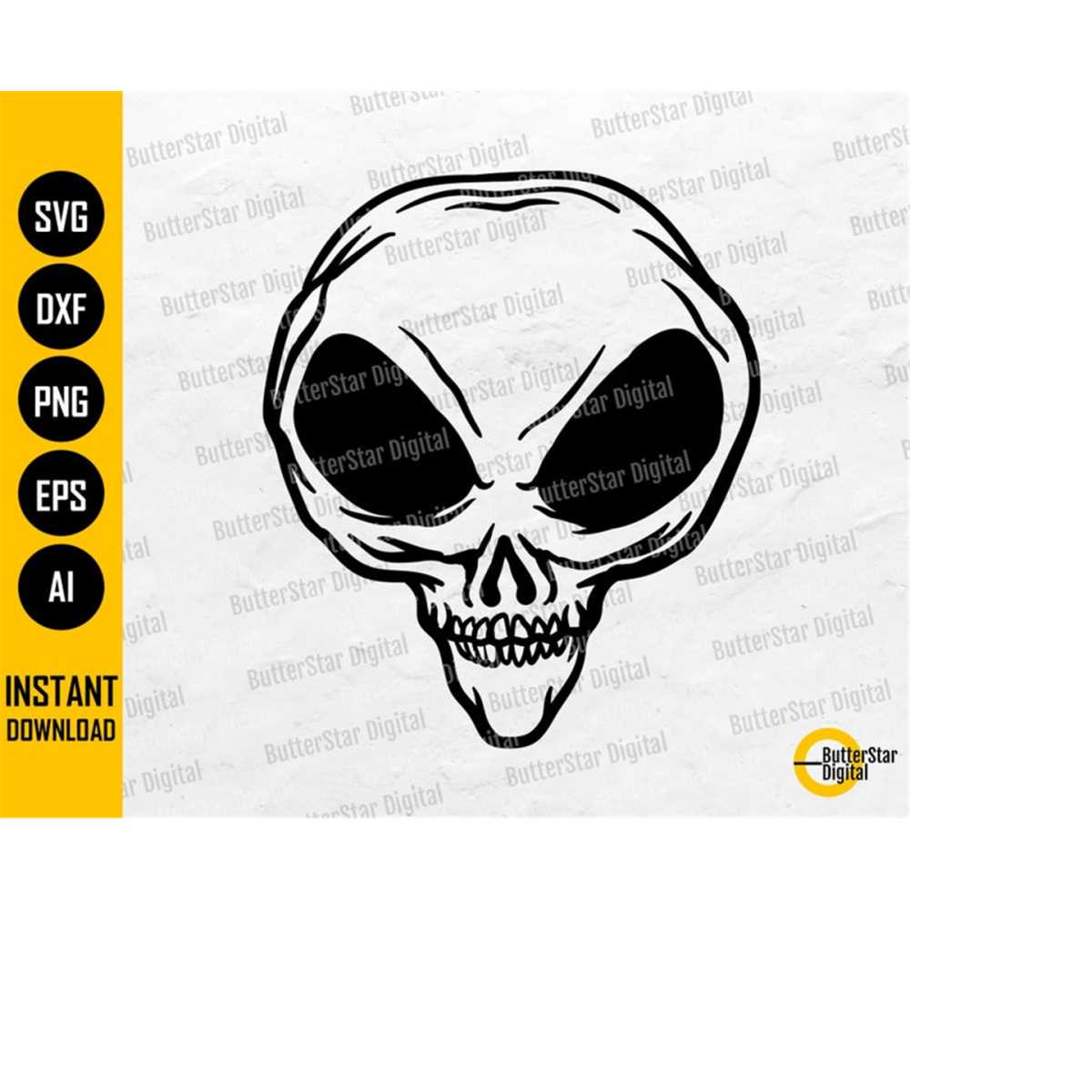 Alien Skull SVG | Monster Head SVG | Extra Terrestrial SVG | | Inspire ...