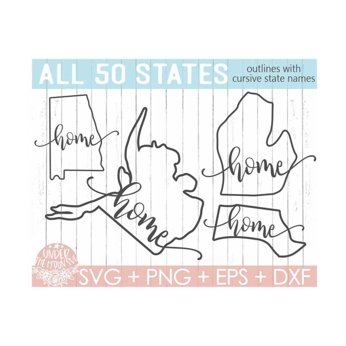 All 50 states outline Svg bundle,All 50 States Outline Svg,S | Inspire ...