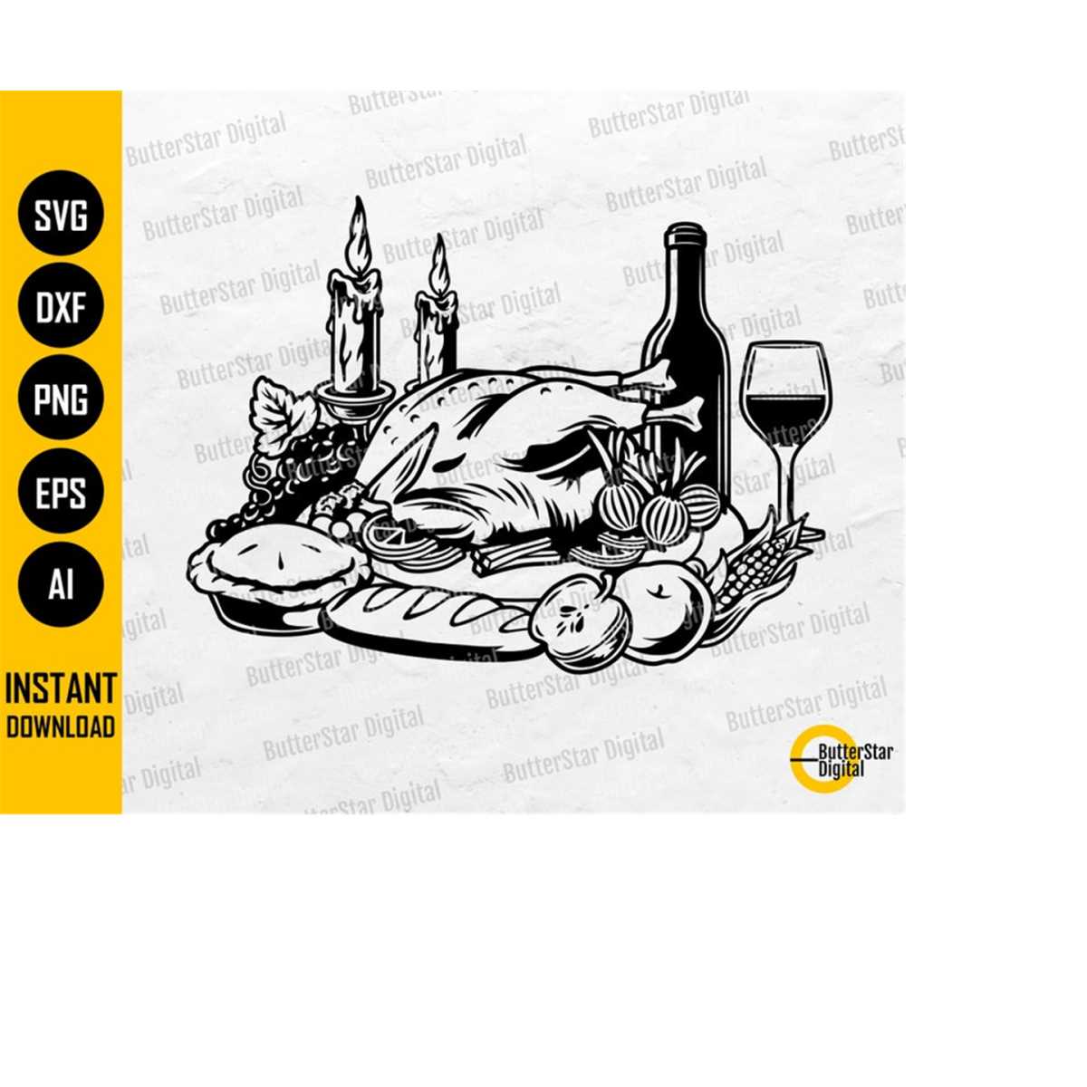 Thanksgiving Food SVG | Turkey Day SVG | Bread Fruits Vegeta | Inspire ...