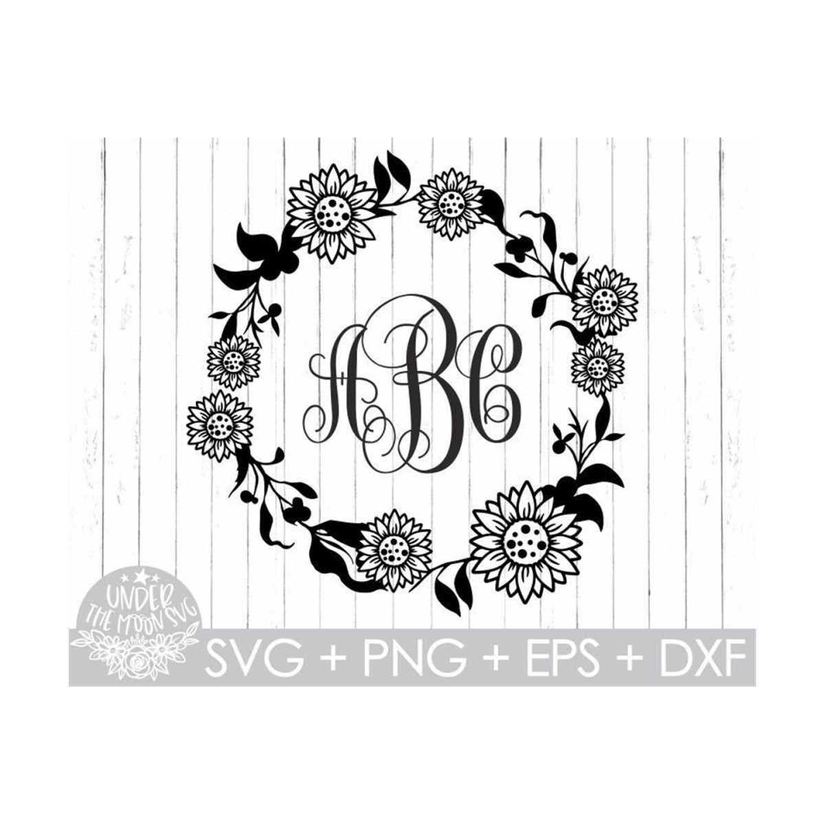 Flower Monogram Frame SVG Circle Rose Monogram SVG Floral Wr | Inspire ...