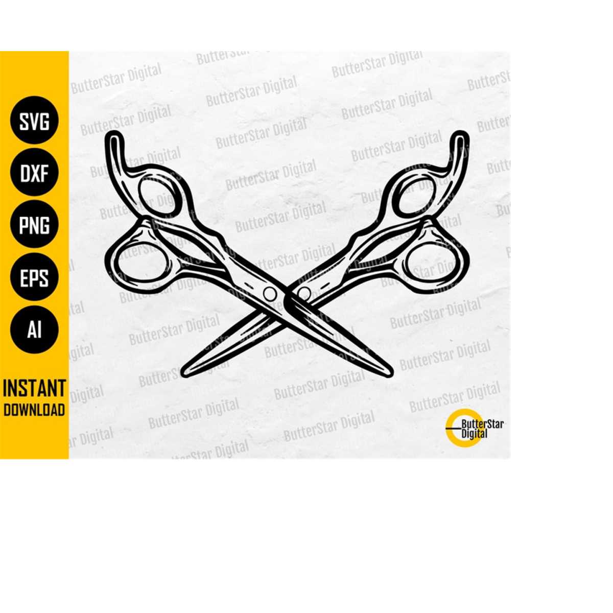 Crossed Scissors SVG | Cut Clipper Trimmer Razor Blade Shave | Inspire ...