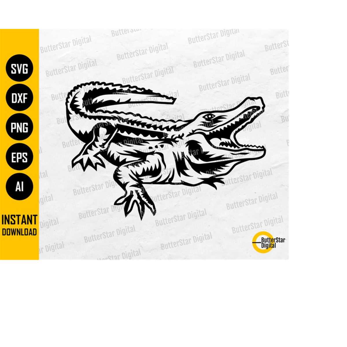 Alligator SVG | River Animal Stencil Illustration Drawing De | Inspire ...