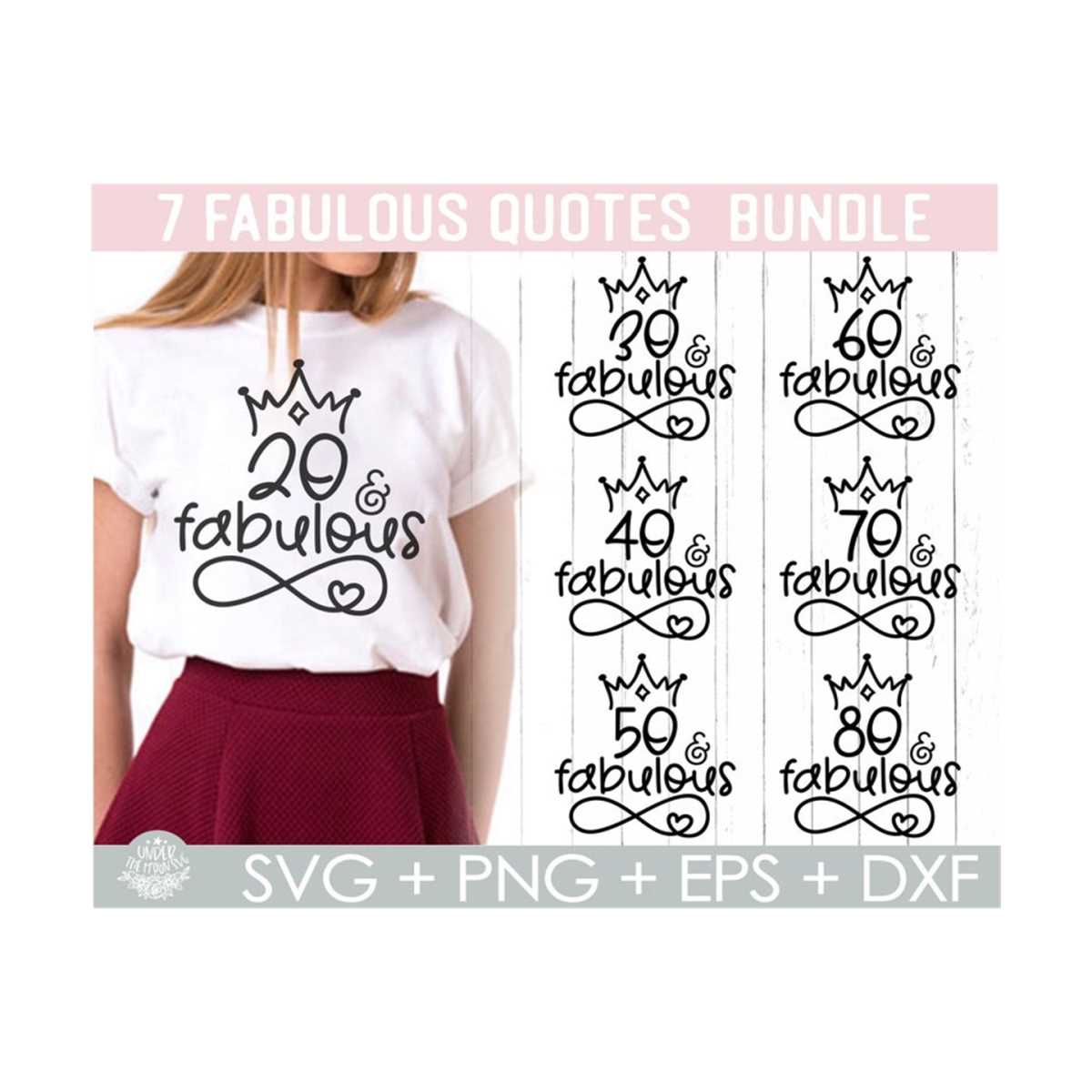 Birthday Svg Bundle, Fabulous Svg, 20, 30, 40, 50 Birthday S | Inspire ...