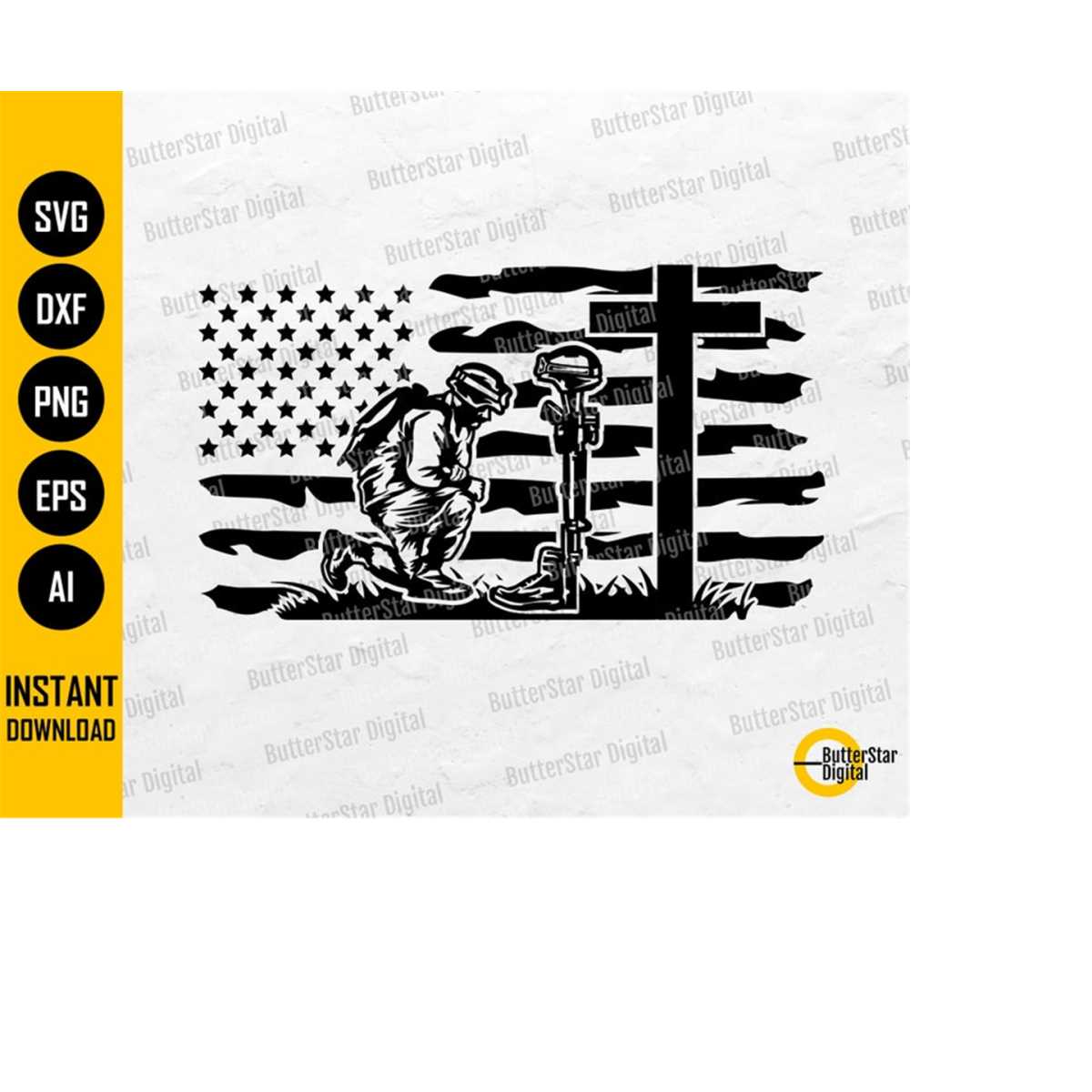 American Soldier Tribute SVG | US Army War Hero Boots Dog Ta | Inspire ...