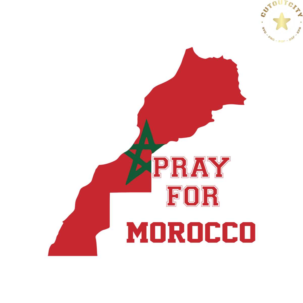 Vintage Pray For Morocco SVG Morocco Map SVG Download | Inspire Uplift