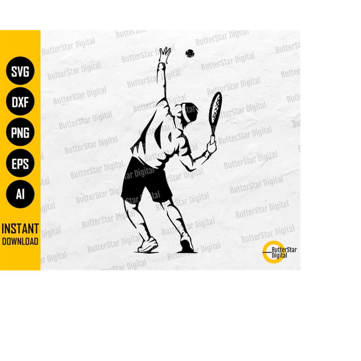 Tennis Serve SVG | Tennis Player Shirt Vinyl Decal Stencil G | Inspire ...
