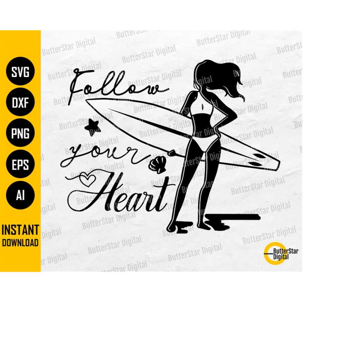 Follow Your Heart SVG | Beach Girl SVG | Cute Summer T-Shirt | Inspire ...