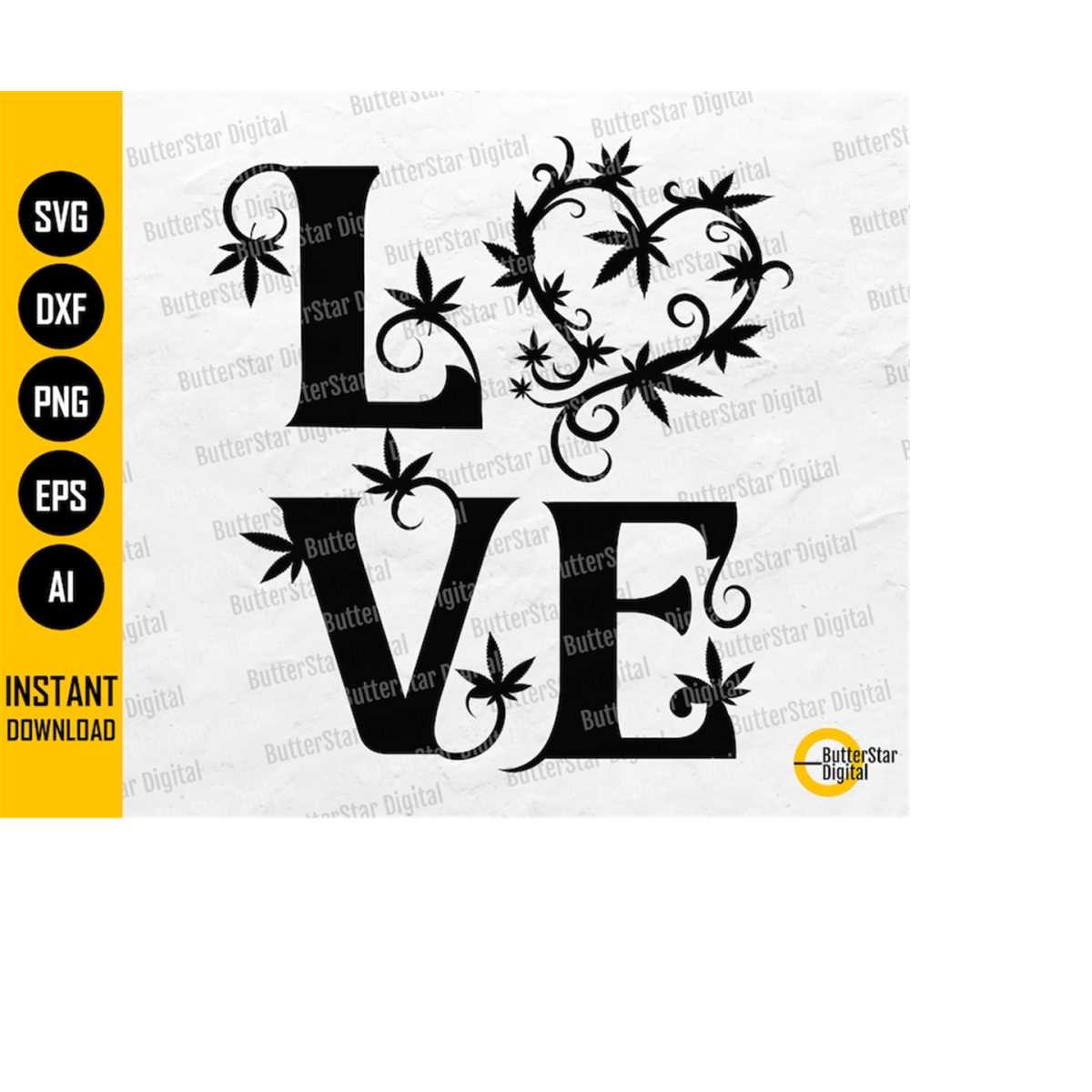 Weed Love SVG | Cannabis Wreath SVG | Stoner T-Shirt Sticker | Inspire ...