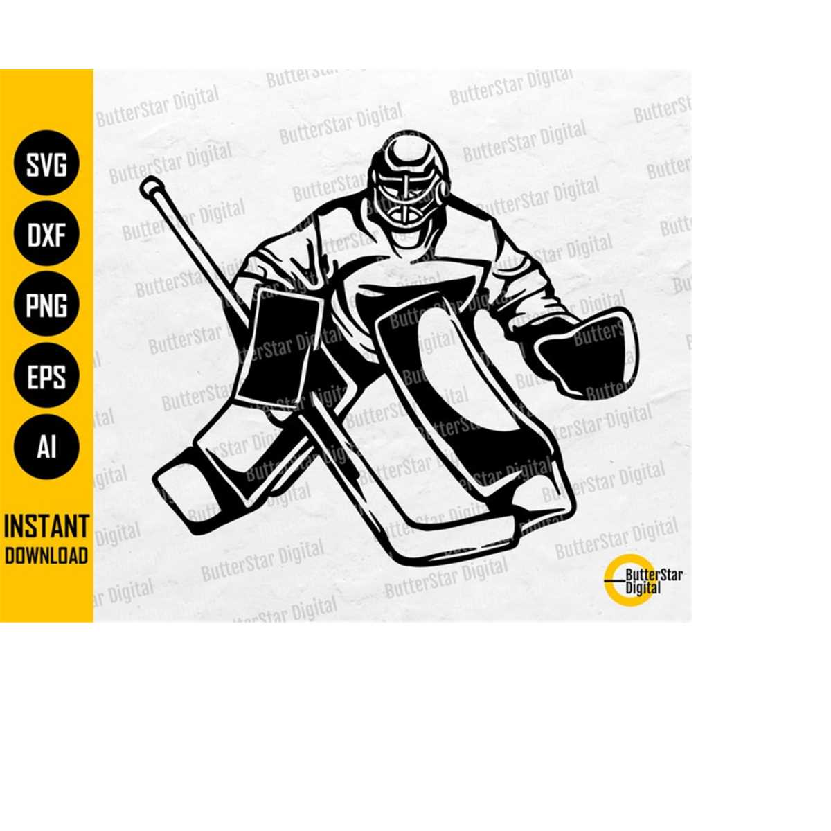 Ice Hockey Goalie SVG | Hockey Player Illustration Drawing V - Inspire ...