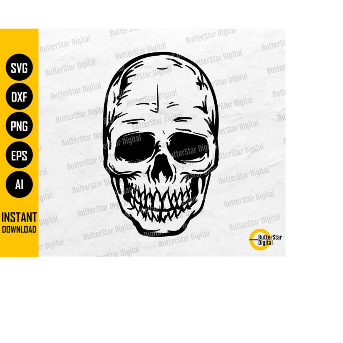 Weird Skull SVG | Skeleton SVG | Gothic Decal T-Shirt Sticke | Inspire ...