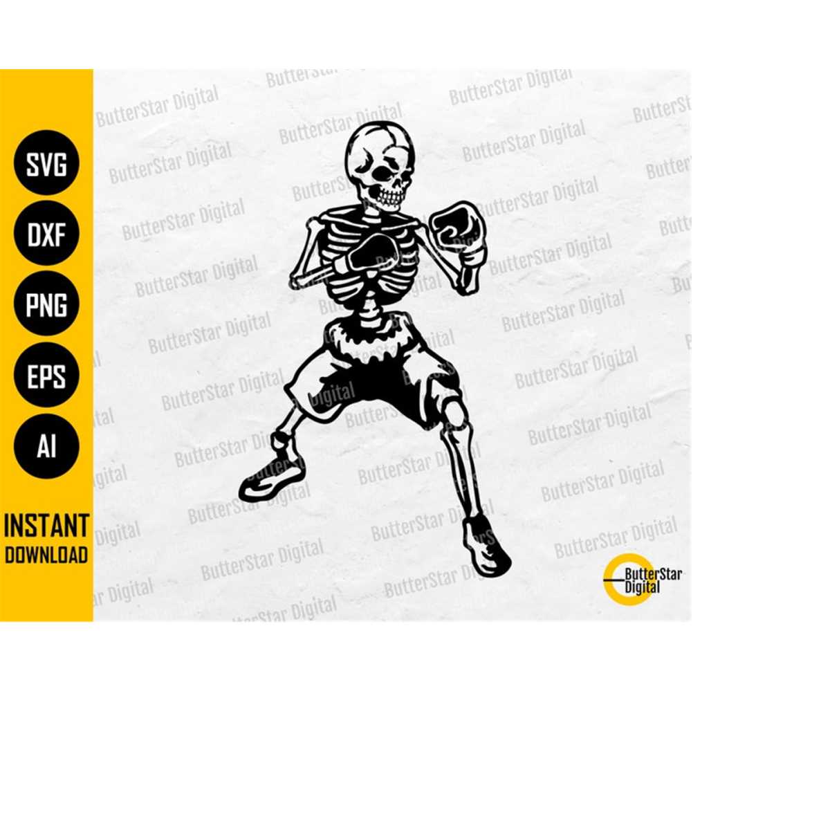 Boxer Skeleton SVG | Skull Boxing SVG | Sports Knockout Figh | Inspire ...