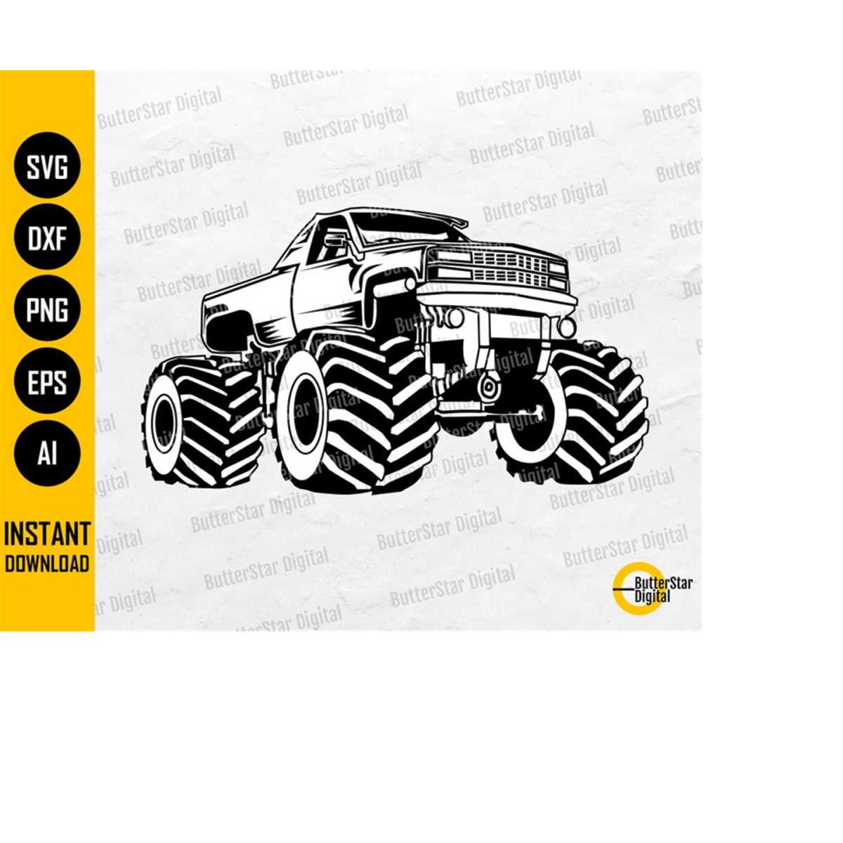 Monster Truck SVG | Big Foot SVG | Extreme 4x4 Off Road Vehi | Inspire ...