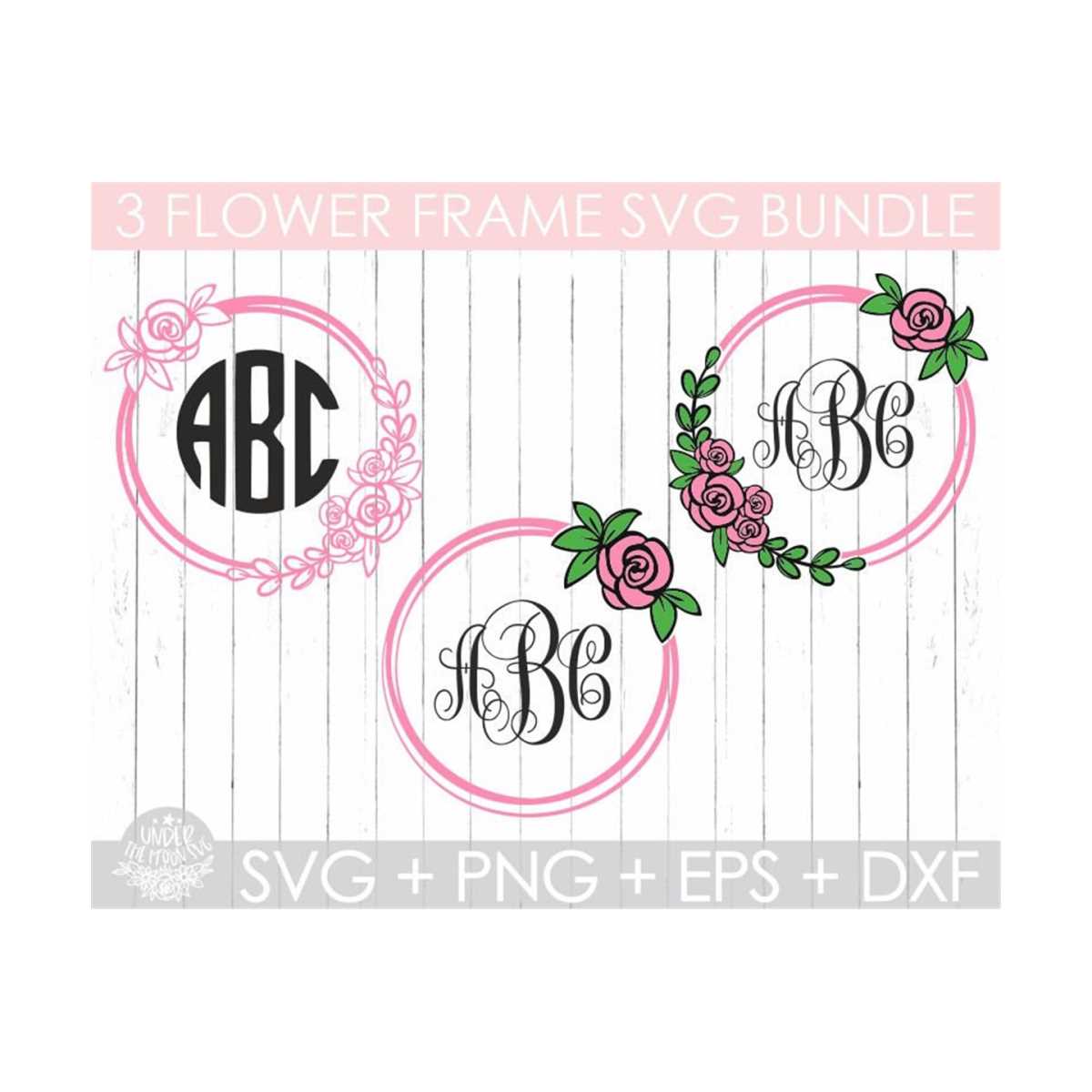 Flower Monogram Frame Svg ,Circle Rose Monogram Svg, Floral | Inspire ...