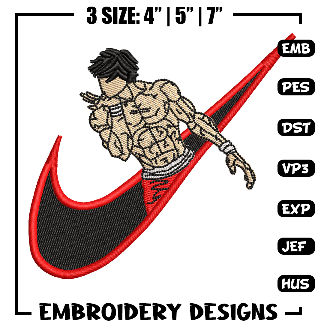 Baki x nike embroidery design, Baki embroidery, Nike design, | Inspire ...