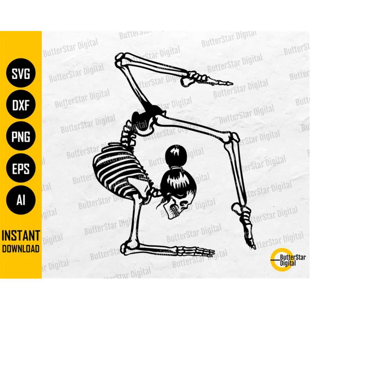 Forearm Stand Split Scorpion Yoga Pose Skeleton SVG | Yogi T - Inspire ...