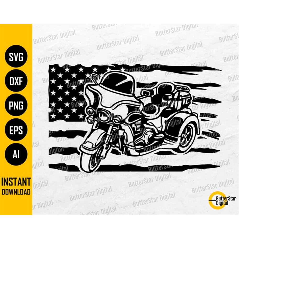 USA Trike Motorcycle SVG | American Biker SVG | Rider T-Shir | Inspire ...