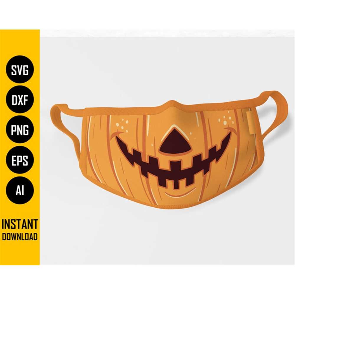 Pumpkin Face Mask SVG | Monster Facemask | Halloween Mouth C | Inspire ...