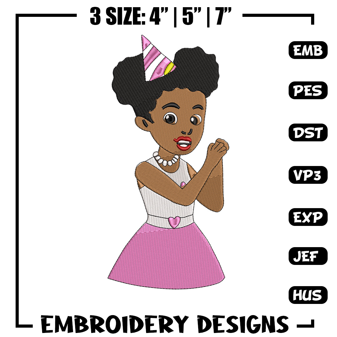 Black girl embroidery design, Gracies Coner embroidery,Embro | Inspire ...