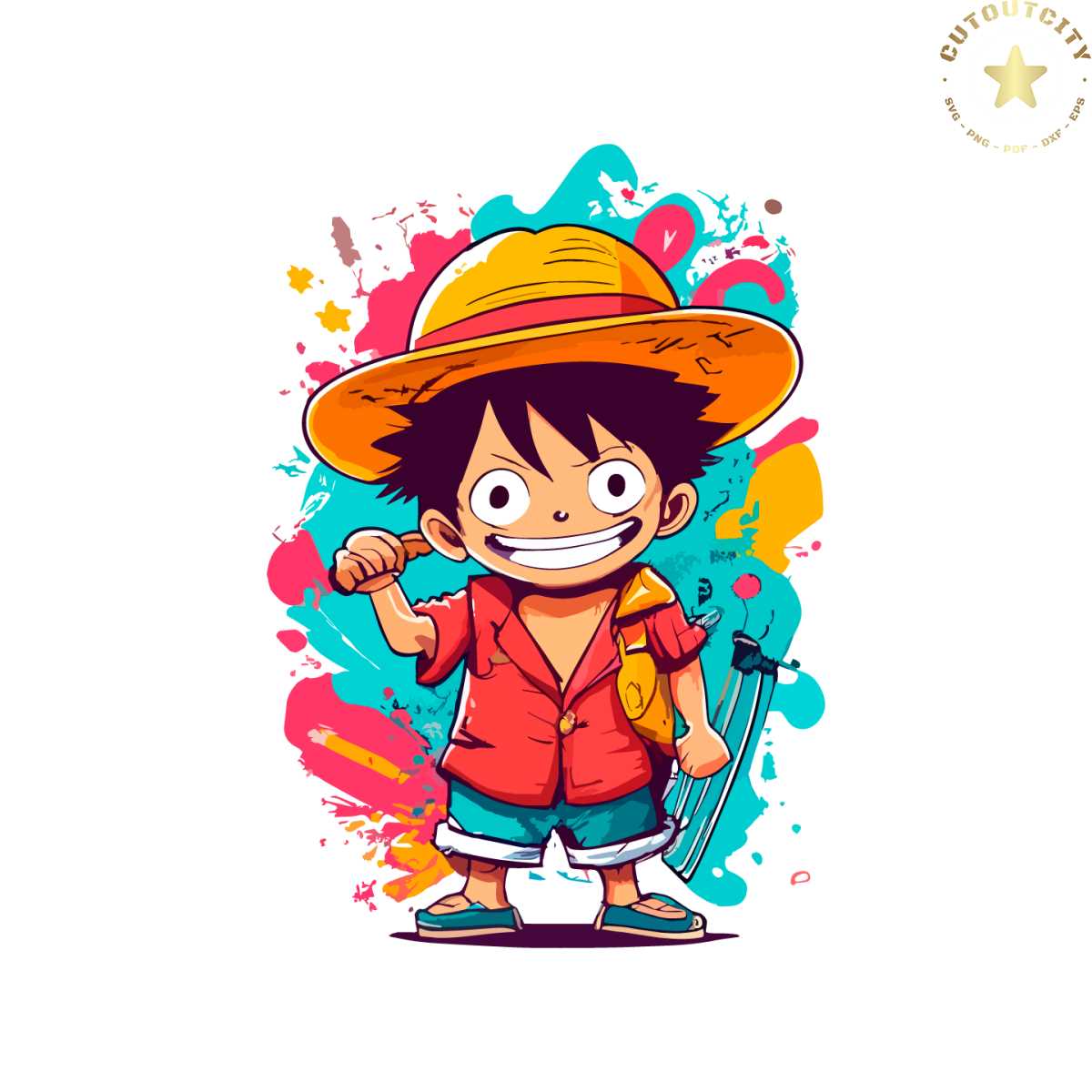 Cute Monkey D Luffy One Piece Character PNG Download | Inspire Uplift