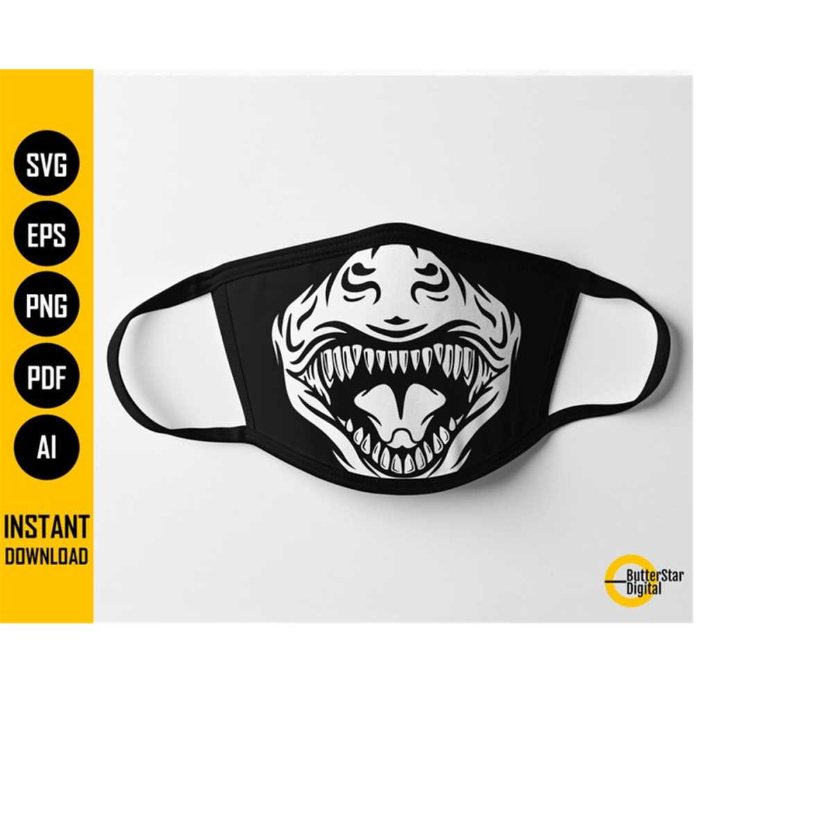T-Rex Face Mask SVG | Tyrannosaurus Rex Facemask | Dinosaur - Inspire ...