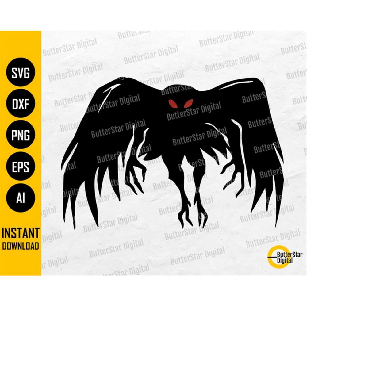 Mothman SVG | Cryptid SVG | Scary Beast SVG | Mythology Svg - Inspire ...