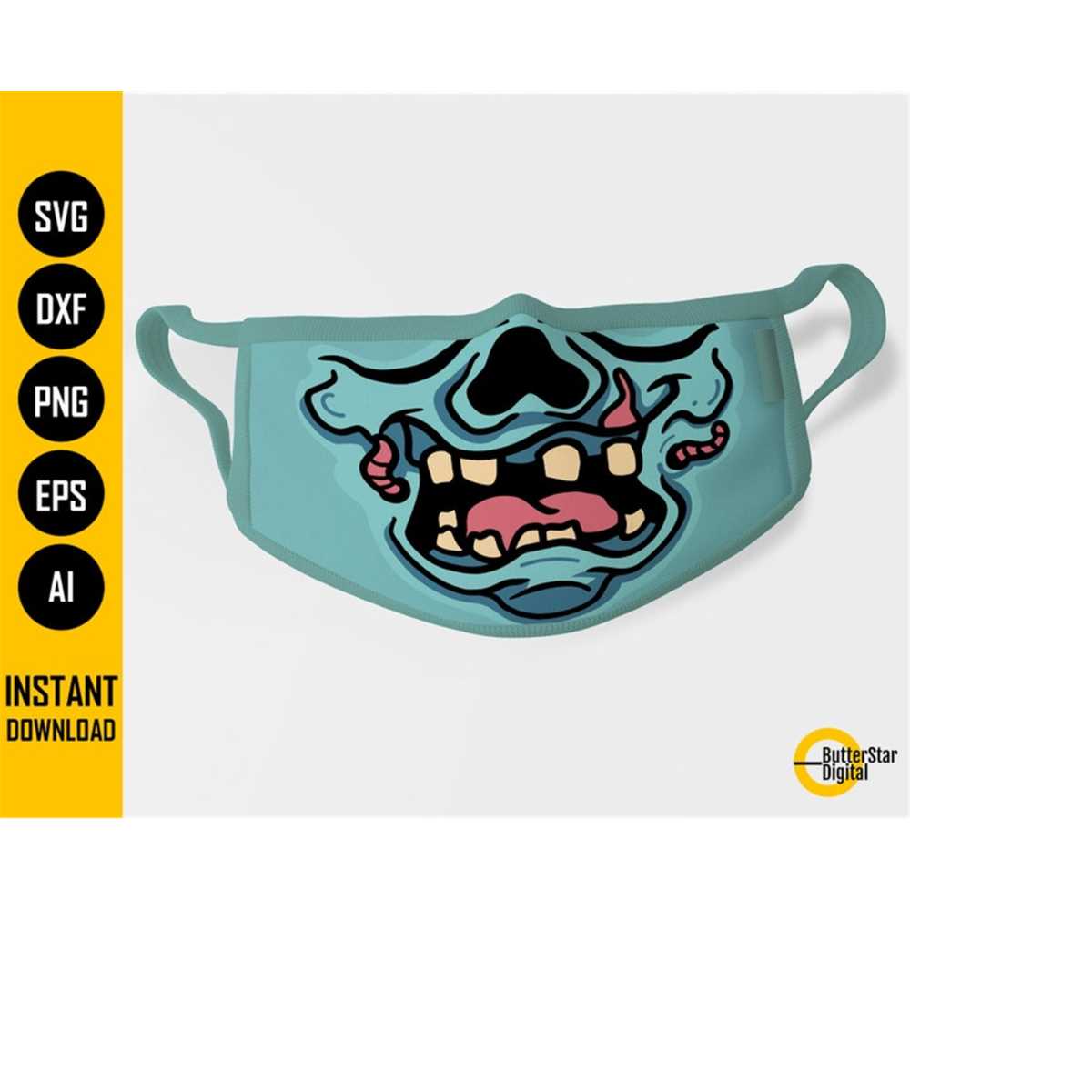 Zombie Apocalypse Face Mask SVG | Monster Facemask | Horror | Inspire ...