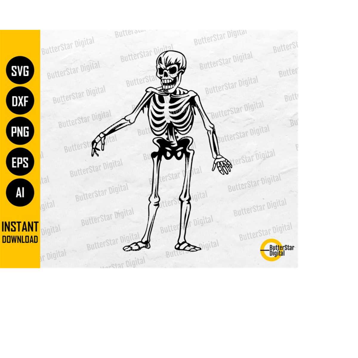 Standing Skeleton SVG | Human Bones SVG | Skeletal SVG | Hor | Inspire ...