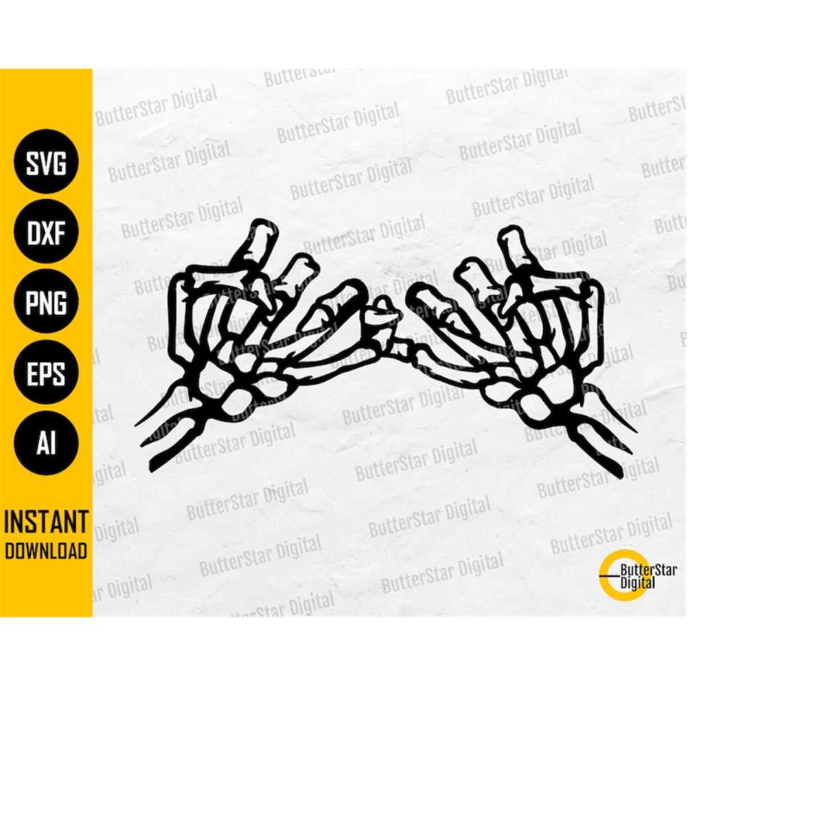 Skeleton Pinky Promise SVG | Bones Tattoo Decal T-Shirt Stic | Inspire ...