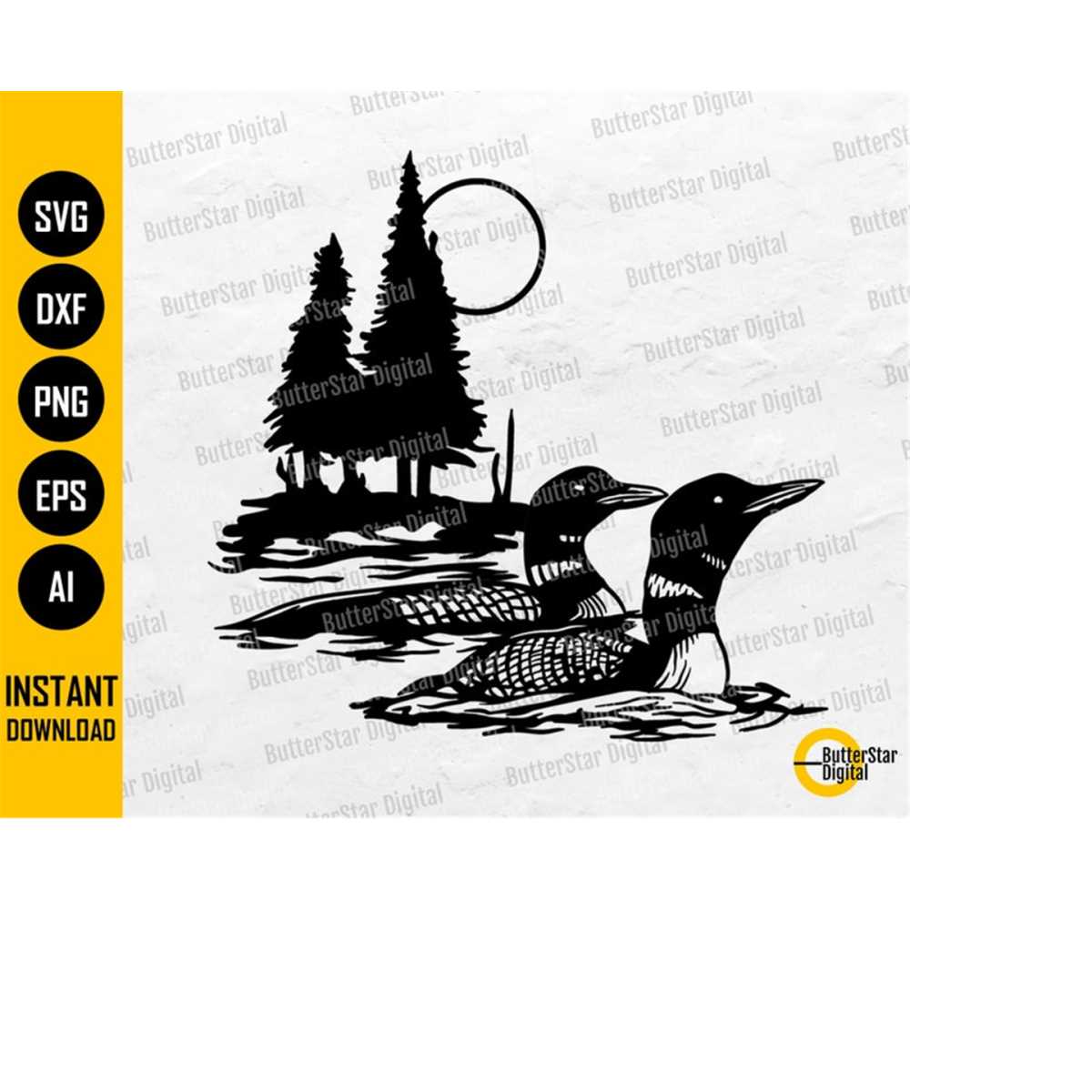 Lake Loons SVG | Nature Wilderness Wildlife Forest | Cricut | Inspire ...