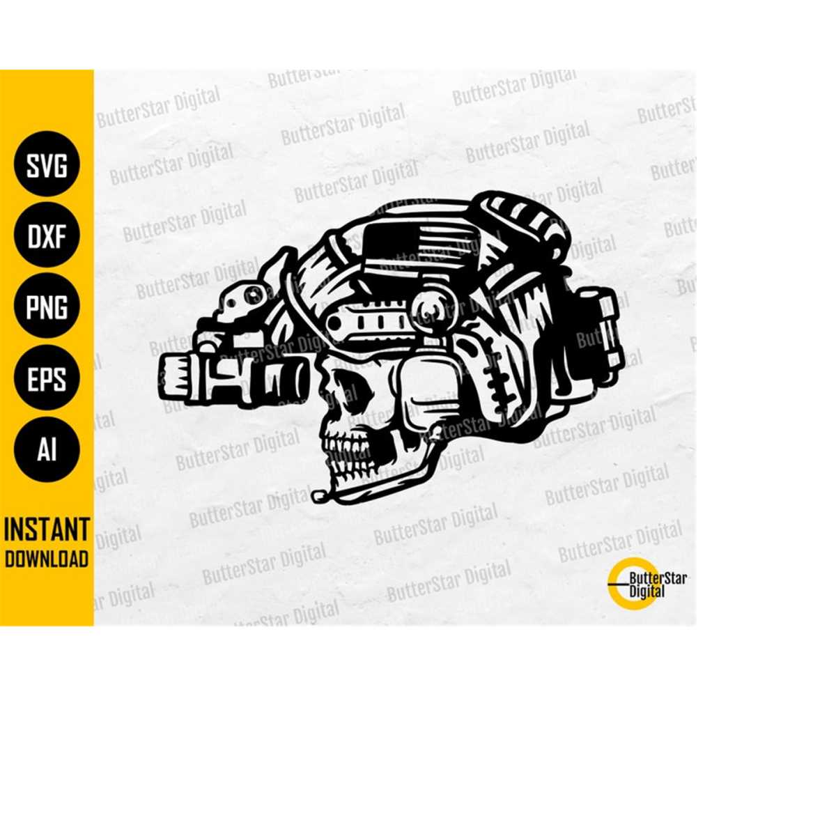 Night Vision Goggles Soldier Skull SVG | Military Personnel | Inspire ...