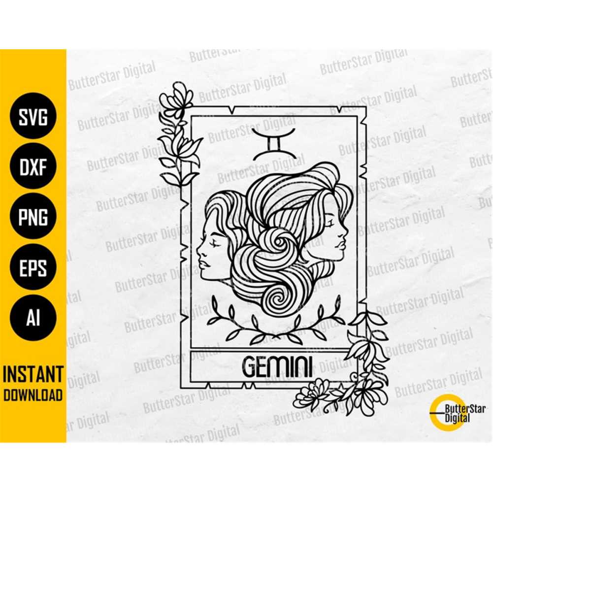 Gemini Card SVG | Astrology SVG | Zodiac T-Shirt Decal Vinyl | Inspire ...