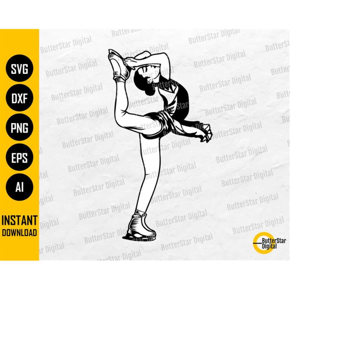 Figure Skating SVG | Woman Ice Skater SVG | Ice Skate Illust | Inspire ...