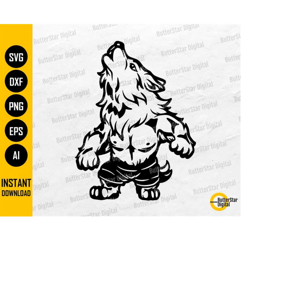 Cute Howling Wolf Man SVG | Werewolf SVG | Monster T-Shirt D | Inspire ...