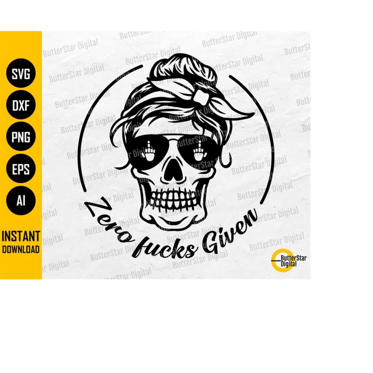 Zero Fucks Given SVG | Halloween Messy Bun SVG | Mom T-Shirt | Inspire ...