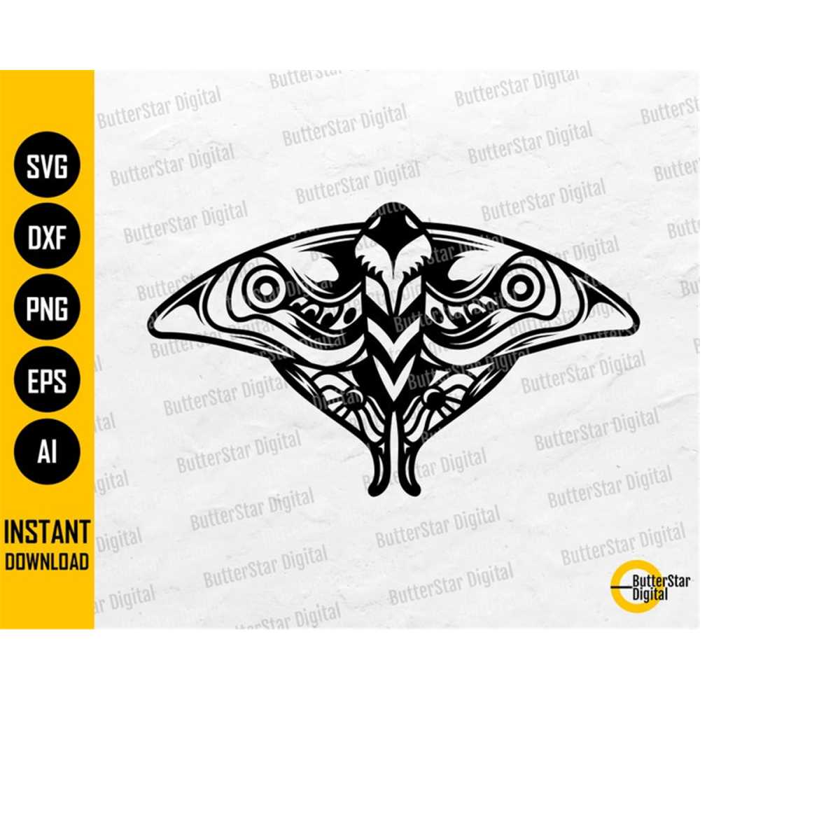 Moth SVG File | Insect Vinyl Stencil Graphics Drawing Illust | Inspire ...