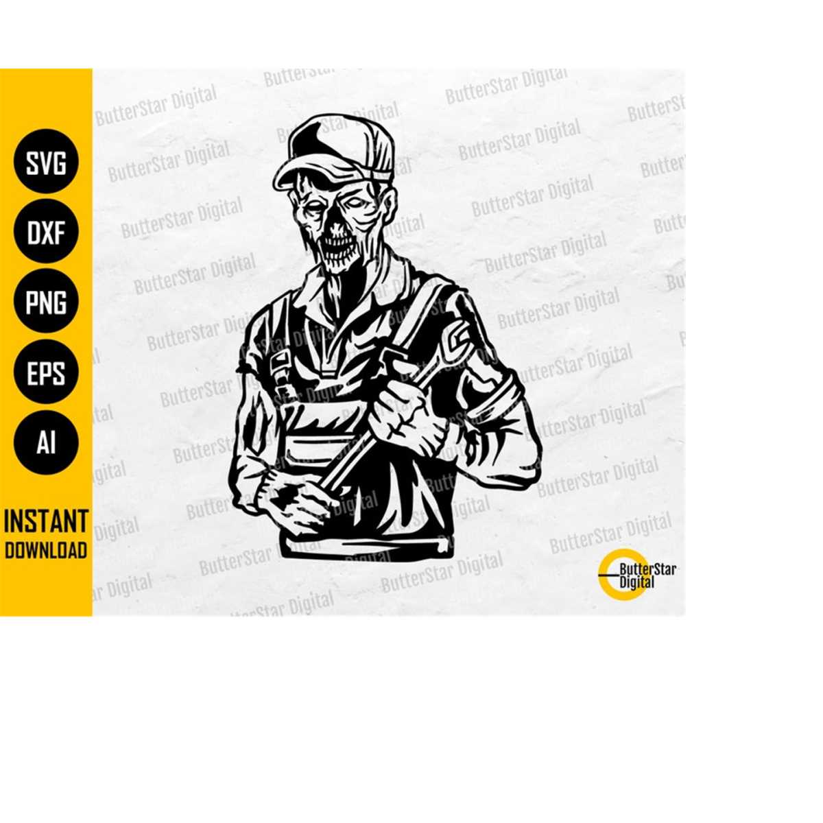 Zombie Mechanic SVG | Car Repair Shop T-Shirt Decal Sticker | Inspire ...