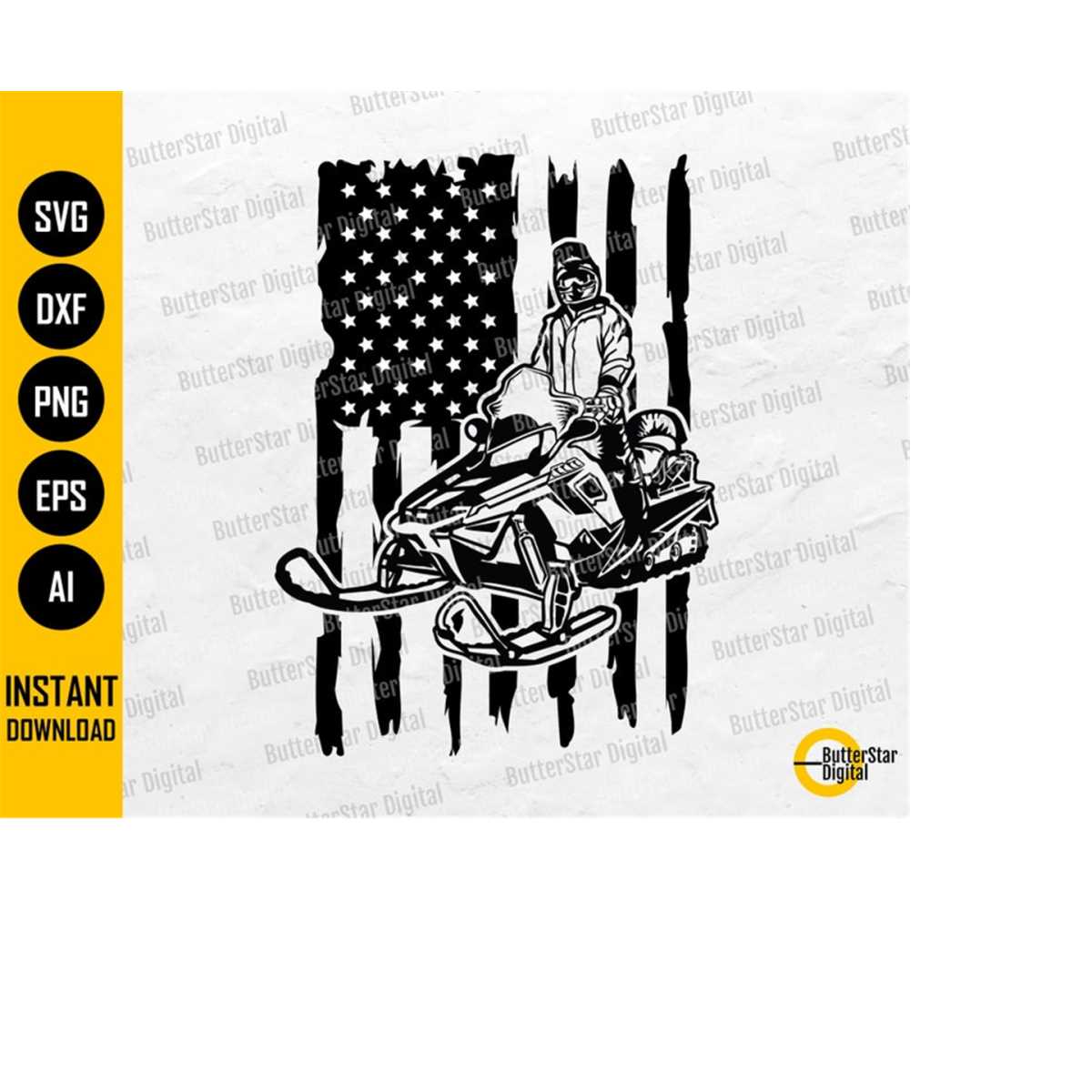 US Snowmobile Rider SVG | American Snowmobiler SVG | Winter | Inspire ...