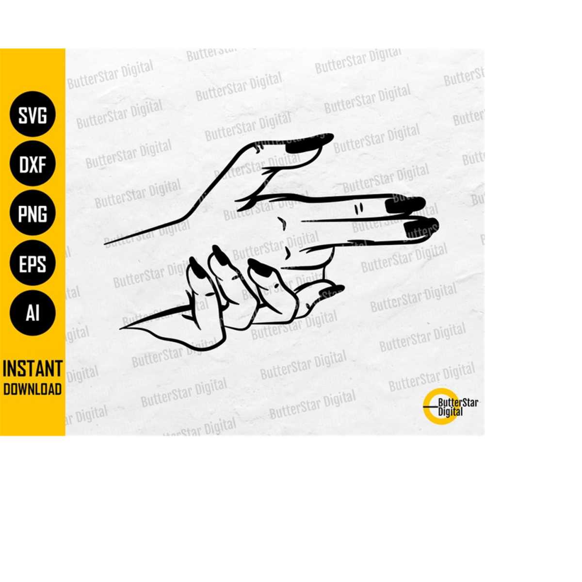 Woman Handgun Gesture SVG | Finger Gun Girl SVG | Shoot Hand | Inspire ...