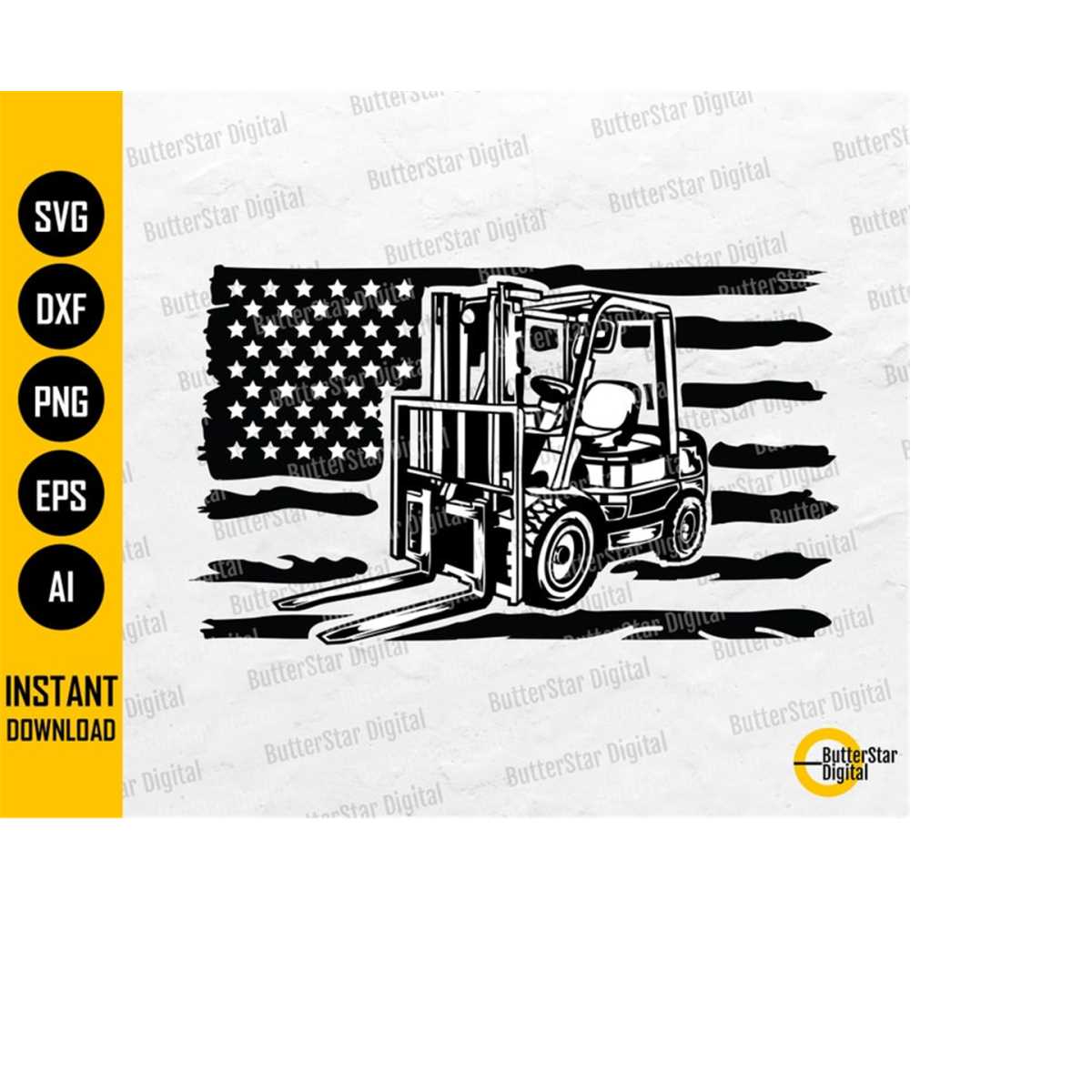 US Forklift SVG | USA Flag Fork Lift Svg | American Warehous | Inspire ...