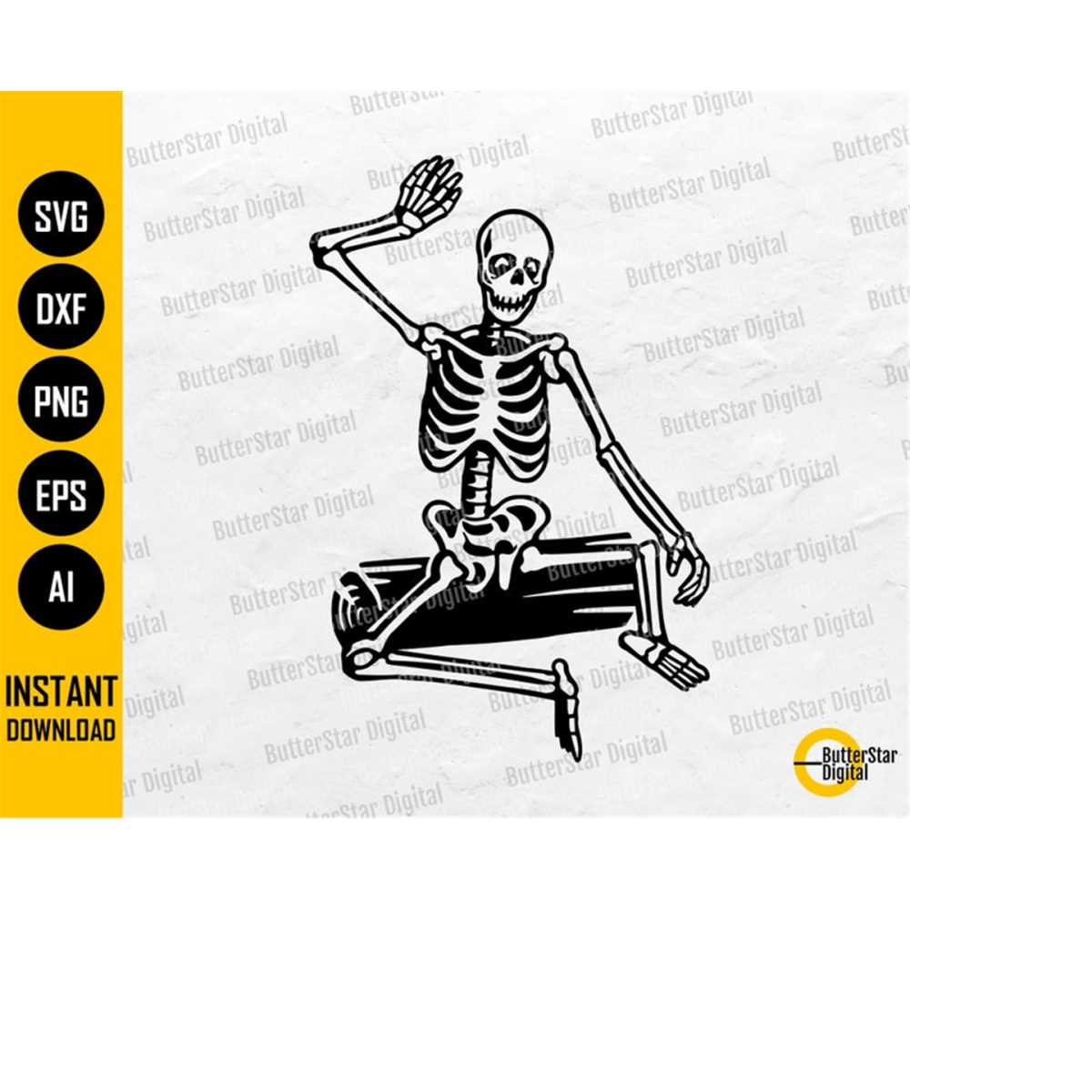 Skeleton Sitting On A Log SVG | Woodsman SVG | Lumberjack SV | Inspire ...