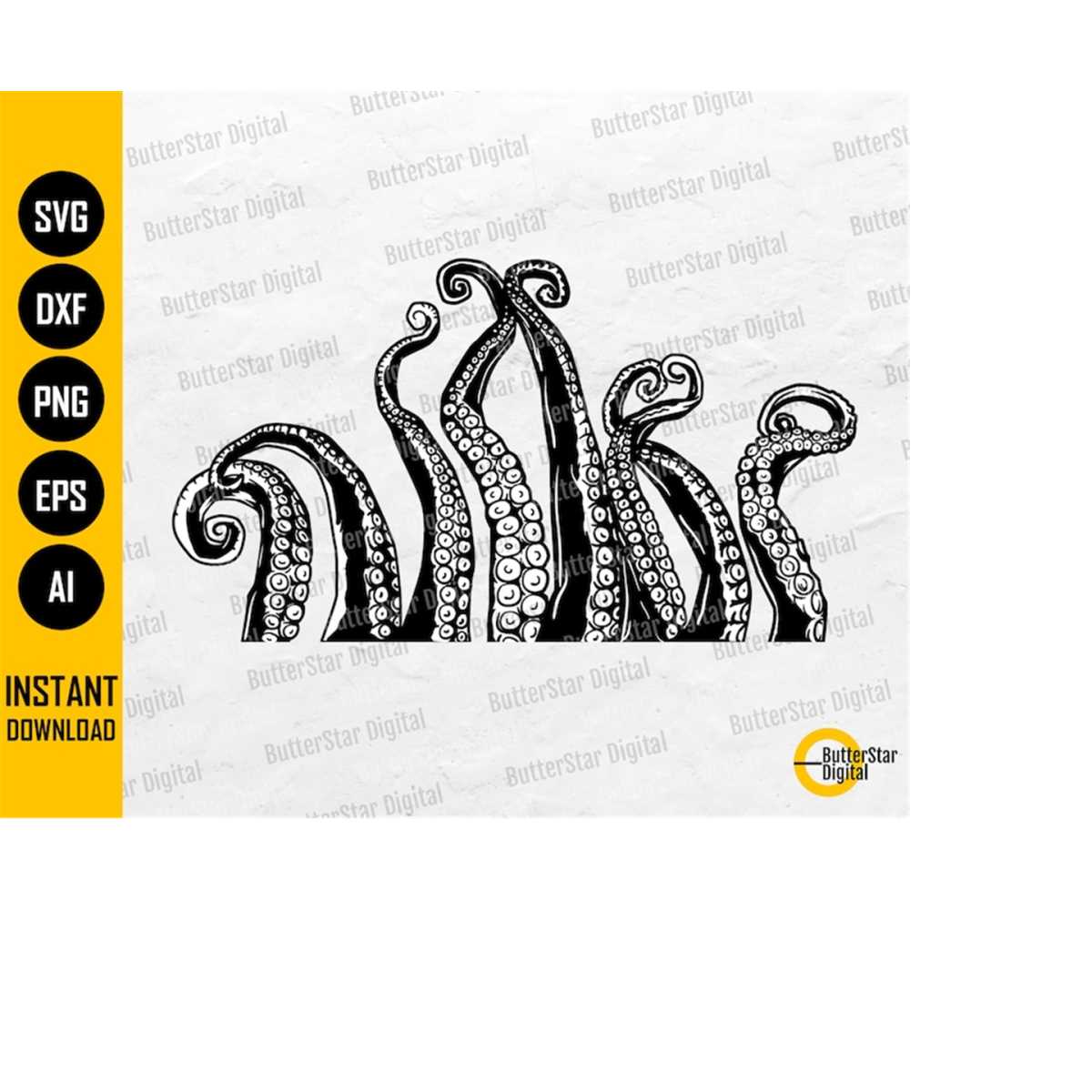 Tentacles SVG | Kraken SVG | Sea Monster Wall Art Decals Dec | Inspire ...