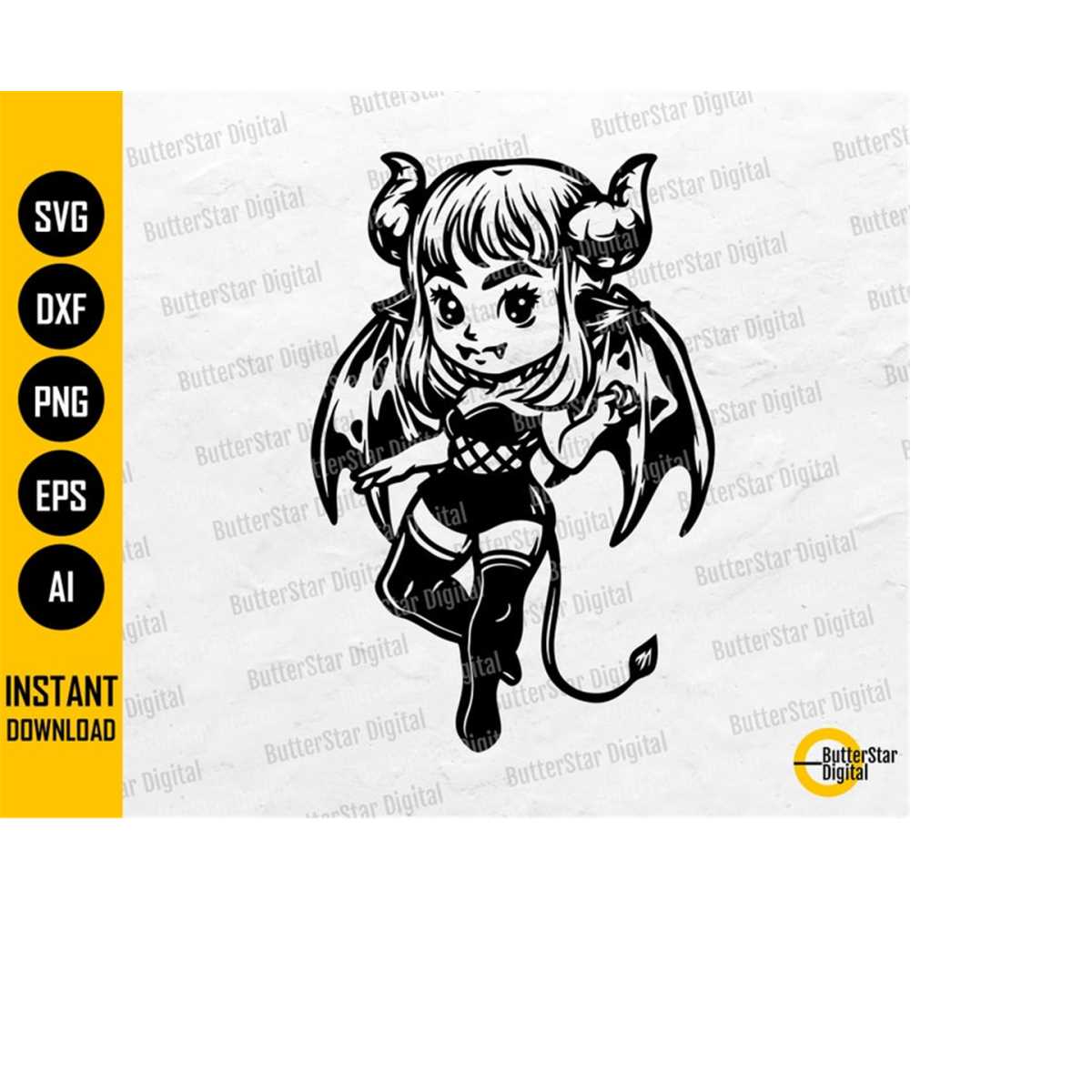 Cute Succubus SVG | Demon Girl SVG | Devil SVG | Witch Vampi | Inspire ...