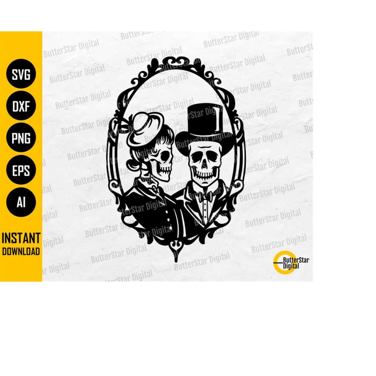 Vintage Skeletons Frame SVG | Victorian SVG | Halloween Deca - Inspire ...