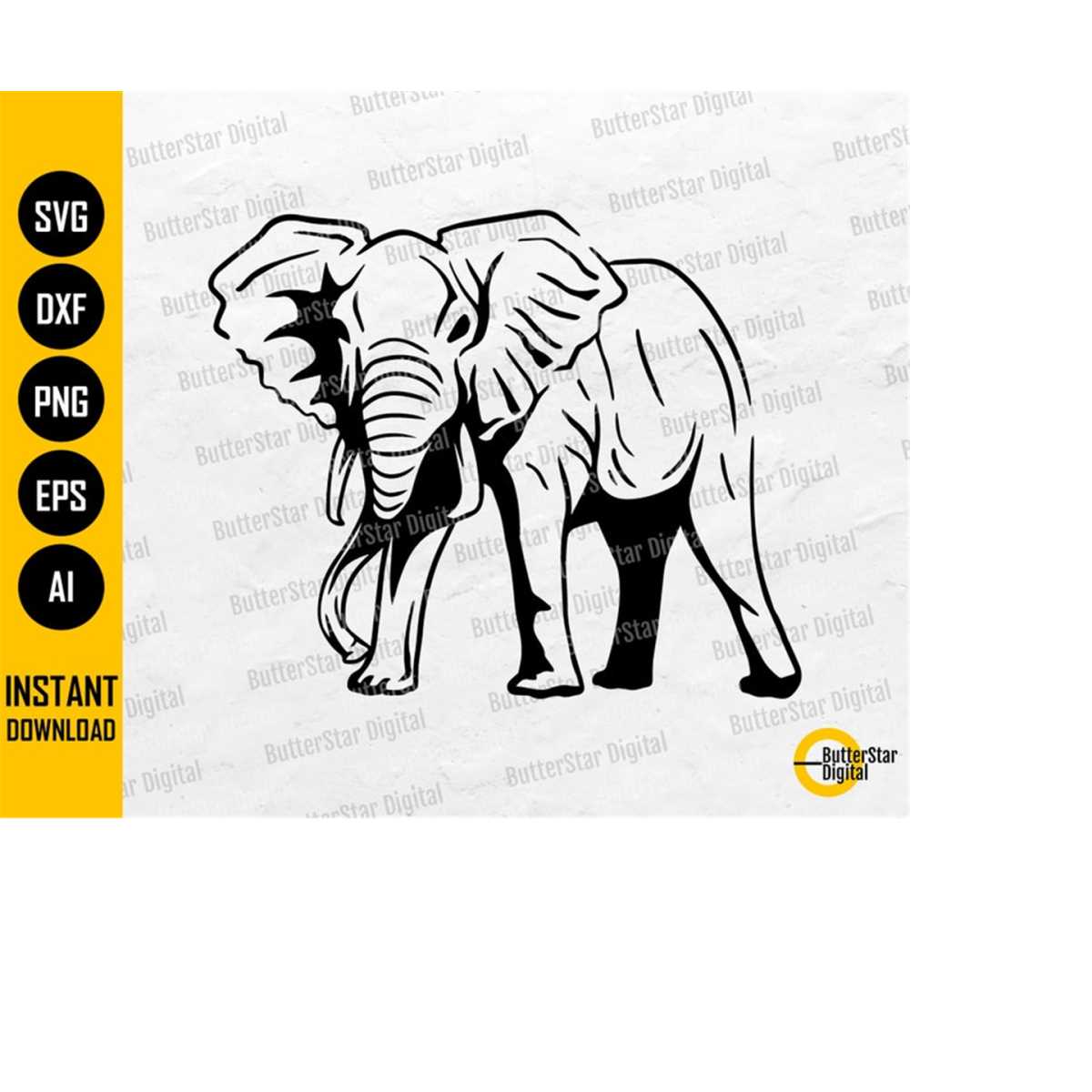 Elephant SVG | Safari SVG | Wild Animal Africa Vinyl Decal S | Inspire ...