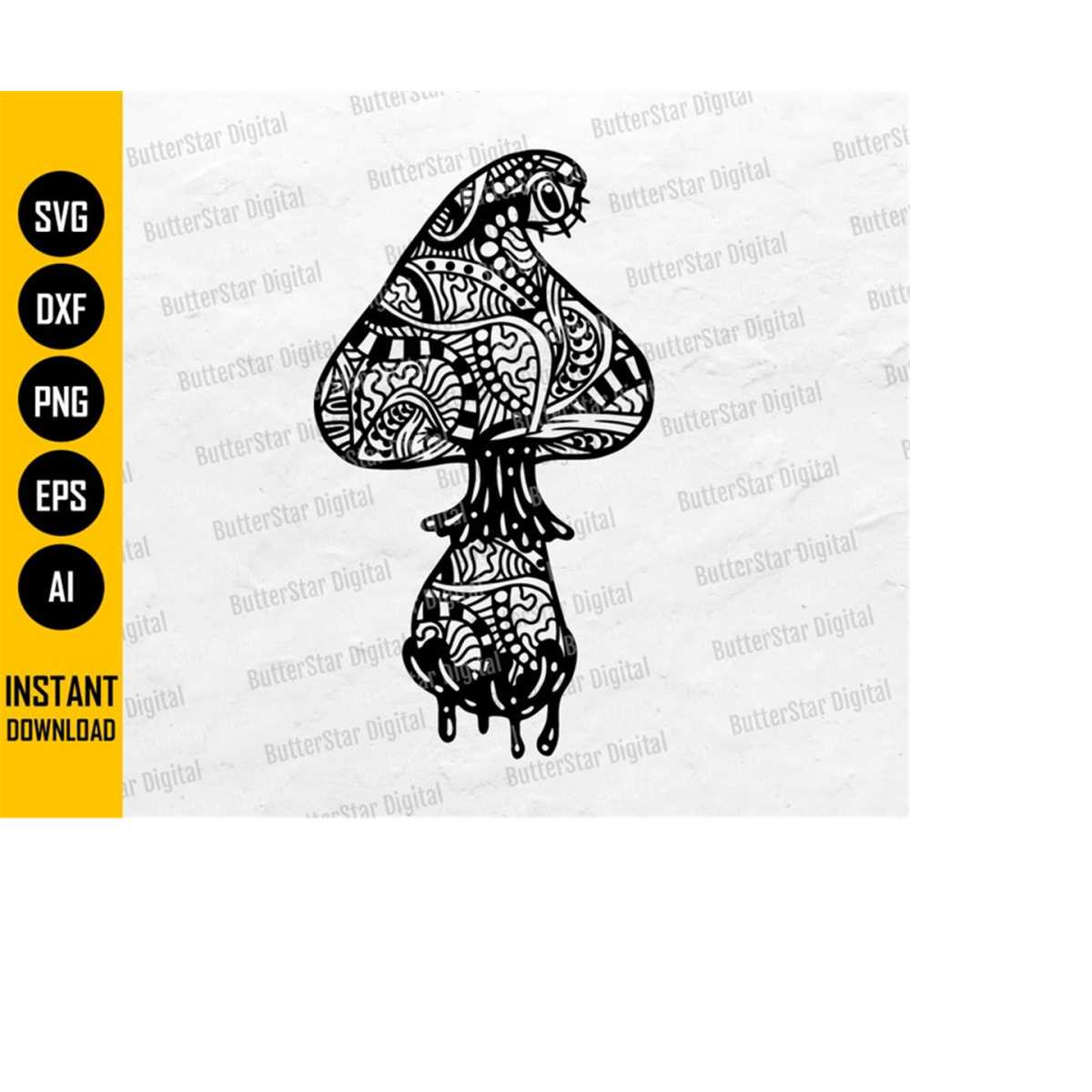 Trippy Mushroom SVG | Psychedelic SVG | Intricate Shirt Deca | Inspire ...