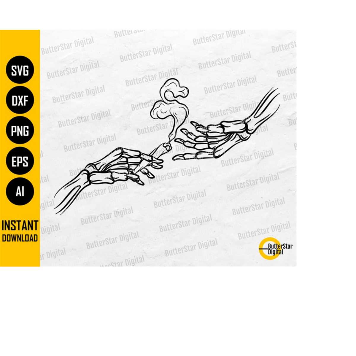 Skeleton Hands Smoking Cannabis SVG | Pass Marijuana Blunt | | Inspire ...